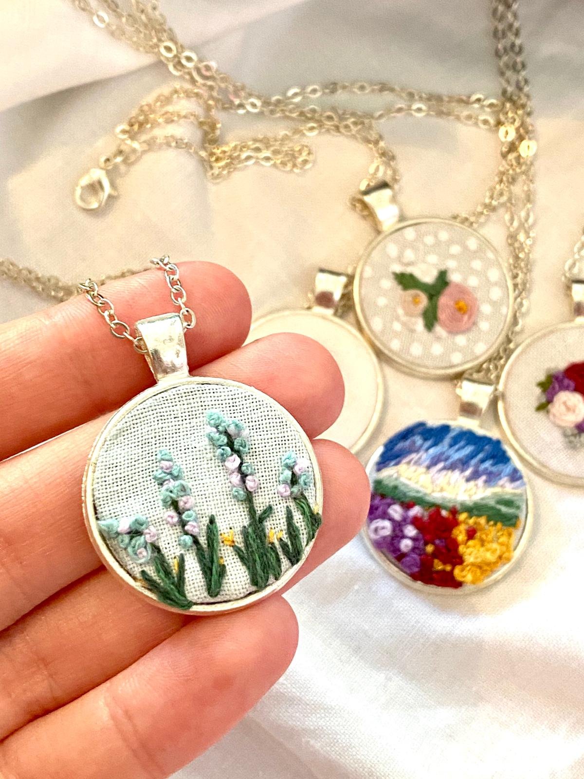 How To Make Your Own Embroidery Necklace | Hand Embroidery Pendant ...