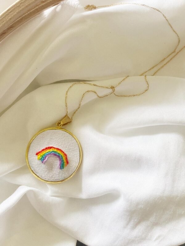 How To Make a Hand Embroidery Rainbow Necklace | Missy Kate Creations